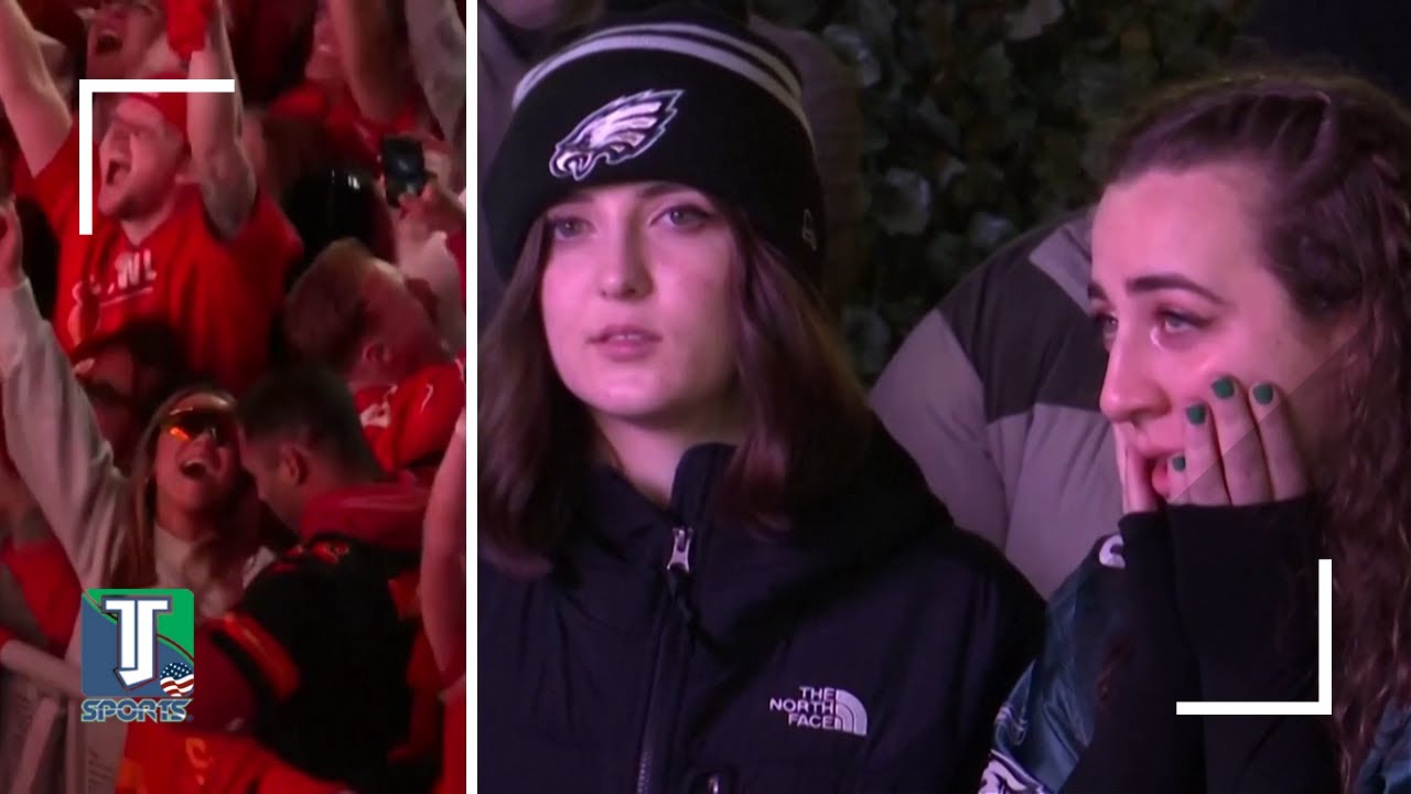 WATCH: CONTRASTING emotions between Kansas City Chiefs and Philadelphia ...