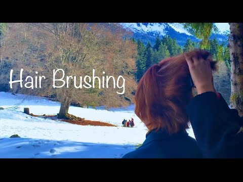 ASMR Red Short Hair Brushing 💆‍♀️ Beautiful Snowy landscape ❄ Ultra Relaxing 💙
