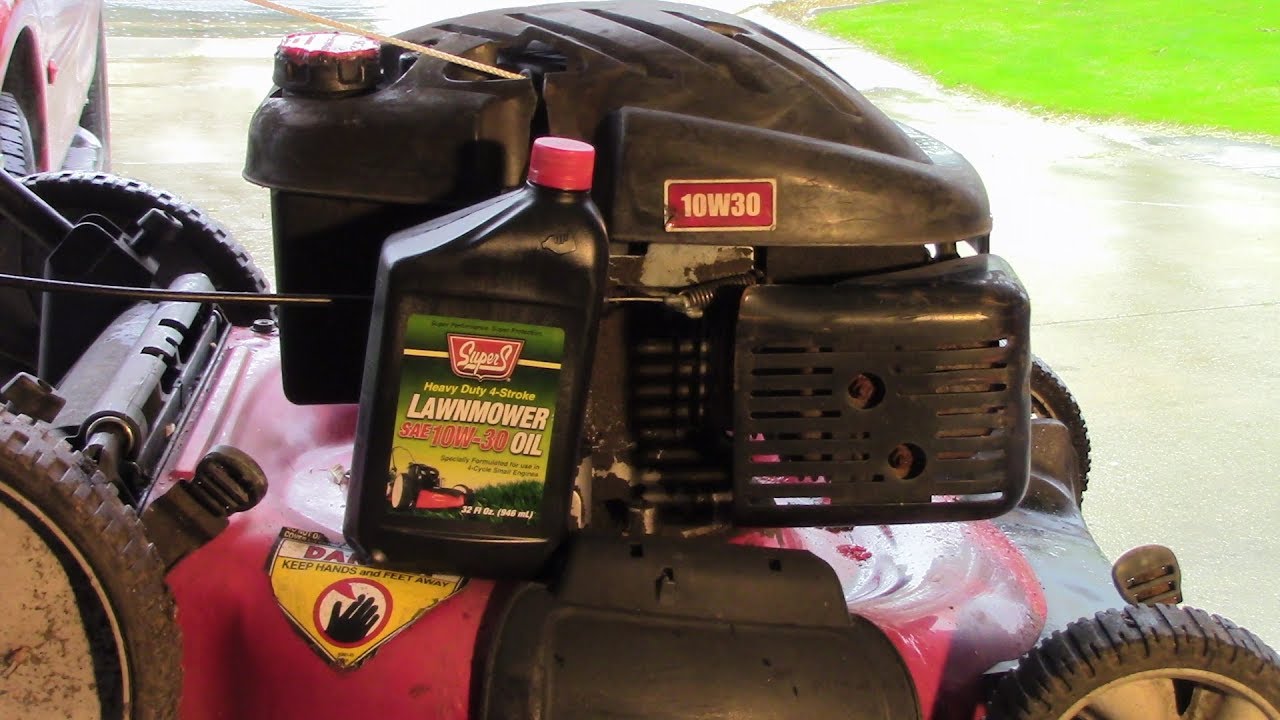 lawn mower with a Powermore engine oil change - YouTube
