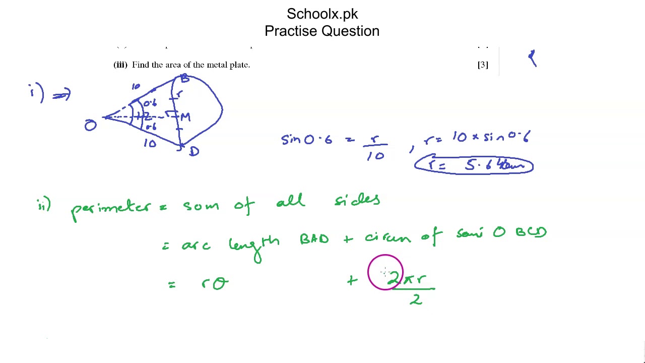 Q1-Circular Measure,P1,MATH,A-Level - YouTube