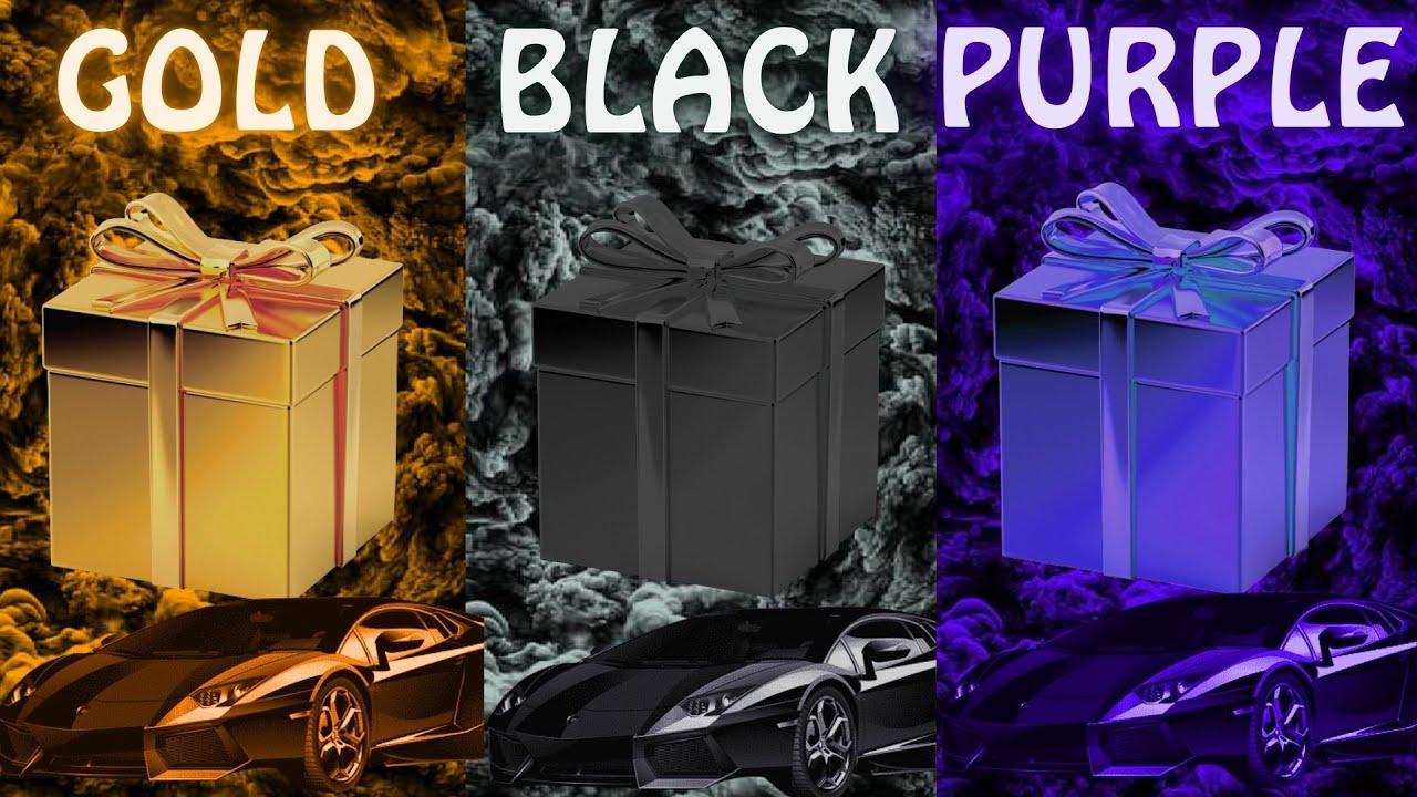 Choose Your Gift 🎁 gold | black | purple choice challenge 2 good and 1 ...