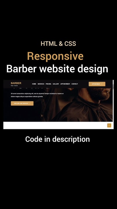 Barber website design using html css and javascript #shorts #viral #trending #webdesign - YouTube