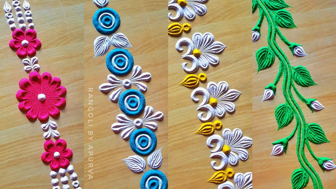 4 Border Rangoli Designs. Border Rangoli. White Border Rangoli. Rangoli ...