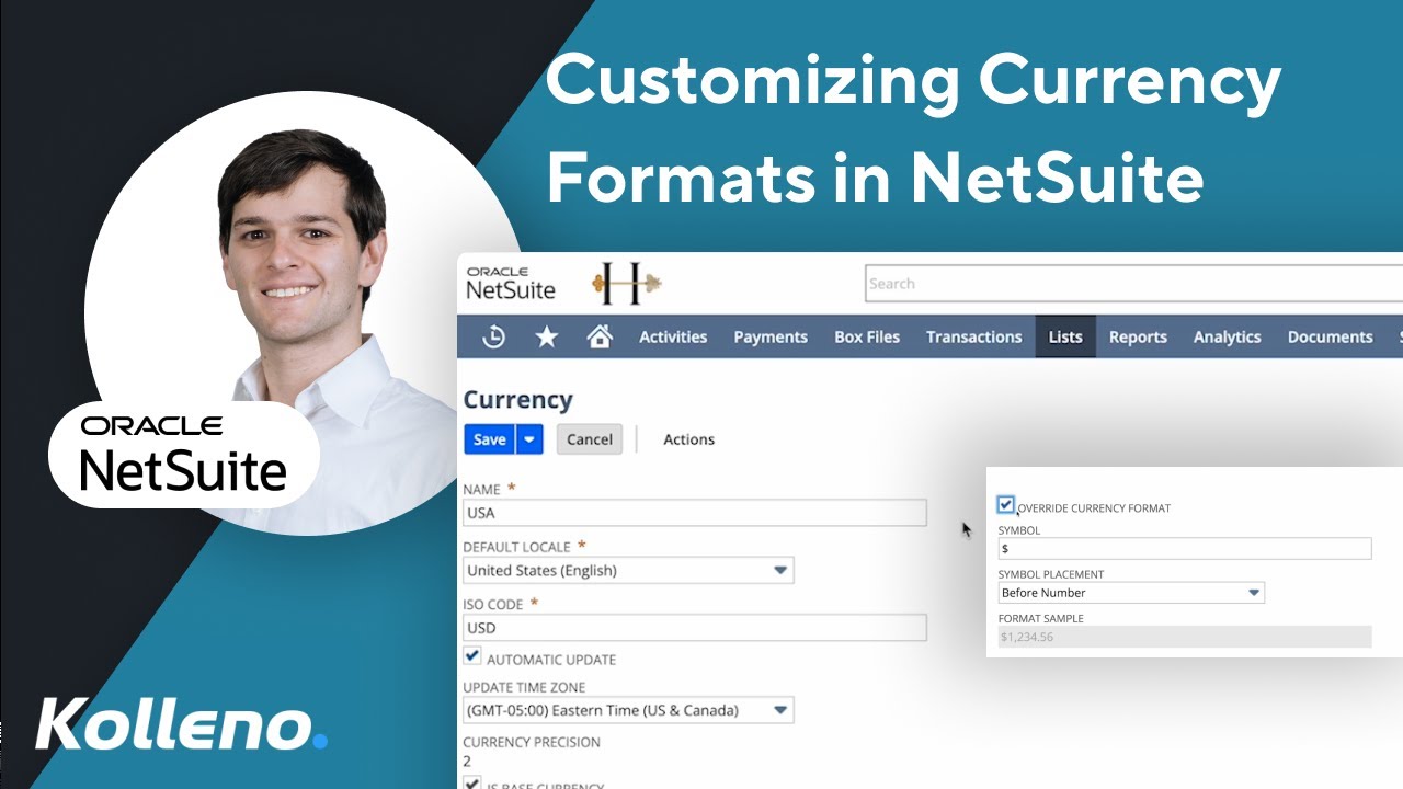 NetSuite Tutorial | Customizing Currency Formats in NetSuite - YouTube