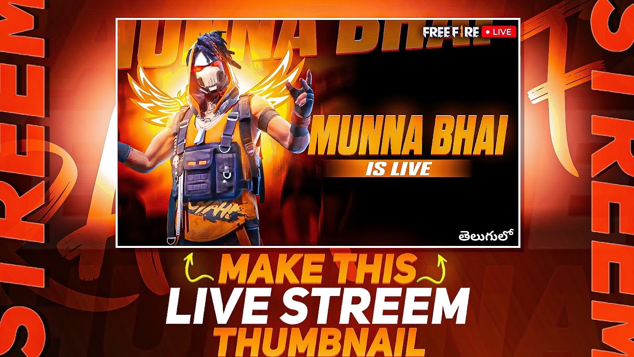 how To Make Live Thumbnail In Telugu | Free Fire Live Thumbnail - YouTube