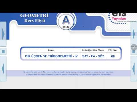 Temel Geometri A  -  Dik Üçgen Ve Trigonometri 4 📊