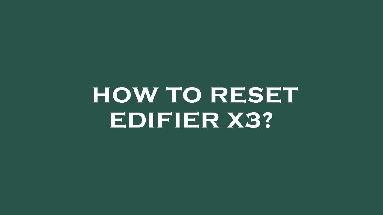 How to reset edifier x3? - YouTube