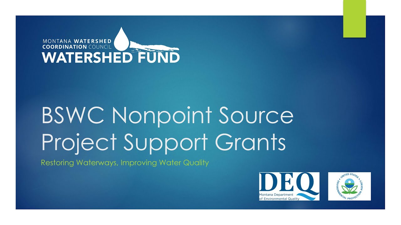 Watershed Fund BSWC Nonpoint Source Pollution Project Support Funding ...