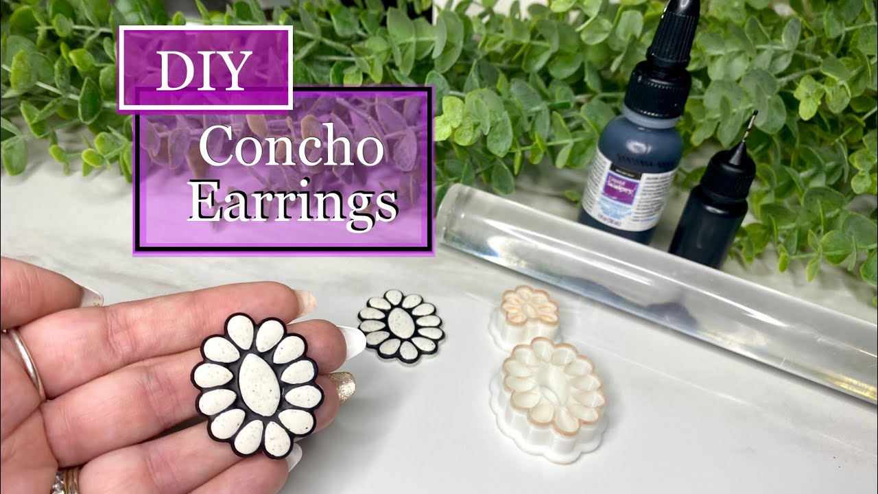 DIY Polymer Clay Concho Earrings - YouTube