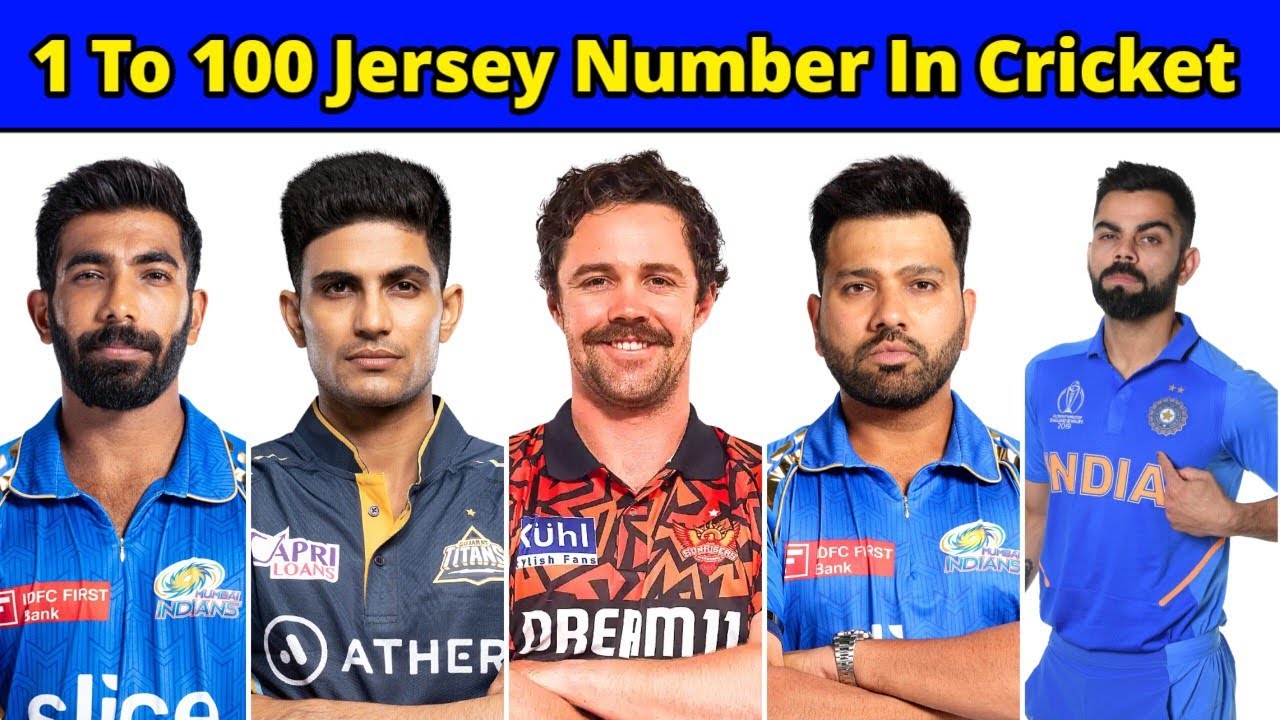 1 to 100 jersey number in cricket #cricket - YouTube