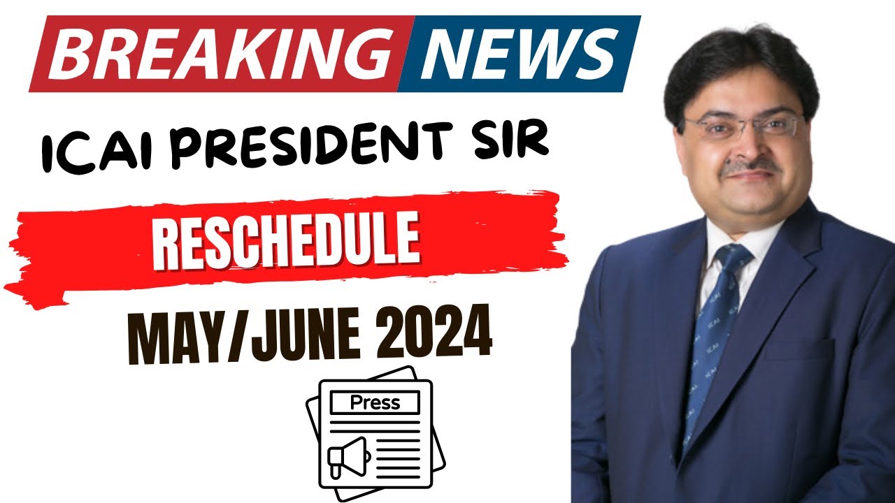 Breaking News | ICAI President Sir Press Conference CA Exam May/ June ...