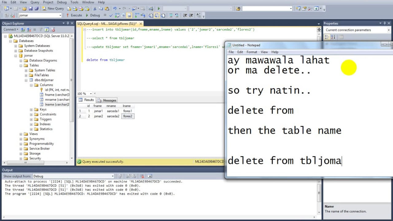 Flotech Tutorial Delete By Id Statement Using Sql Query Mssql Youtube 6409