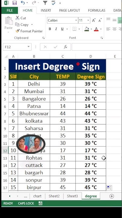 how to insert degree symbol in excel #shorts #excel #excelshortsvideo - YouTube