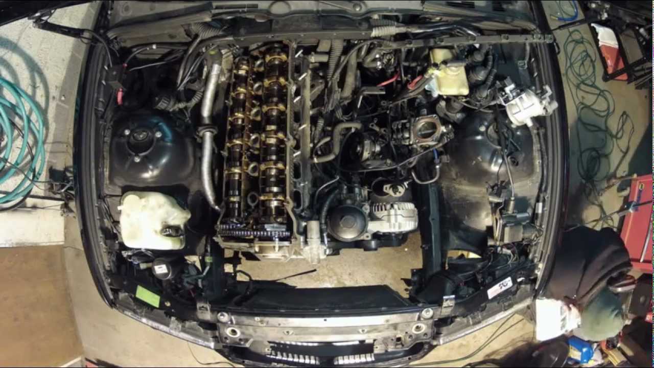 Day2-headgasket change.removeing airduct,exhaust bolts,intake. BMW ...