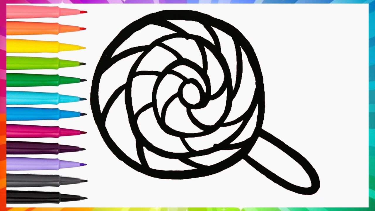 How to Draw a Cute Easy Lollipop for Kids Step by Step - YouTube
