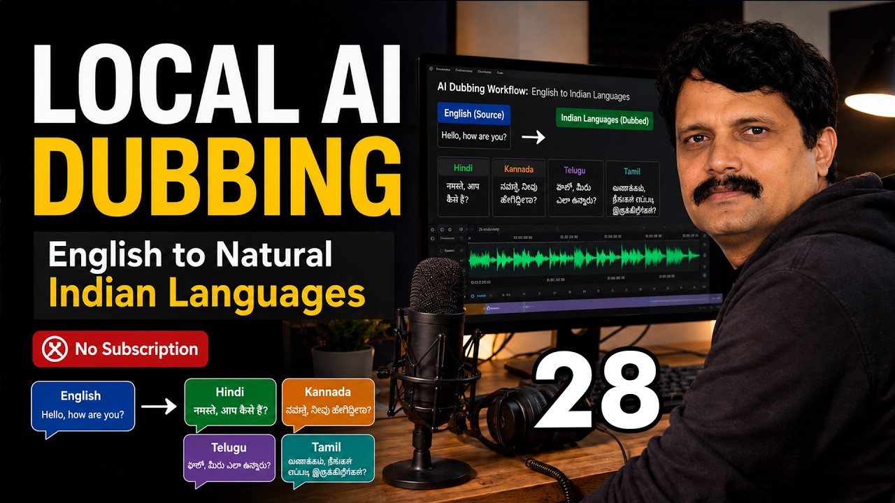 28 Local AI Video Dubbing with Indian Languages | No Subscription, Full ...