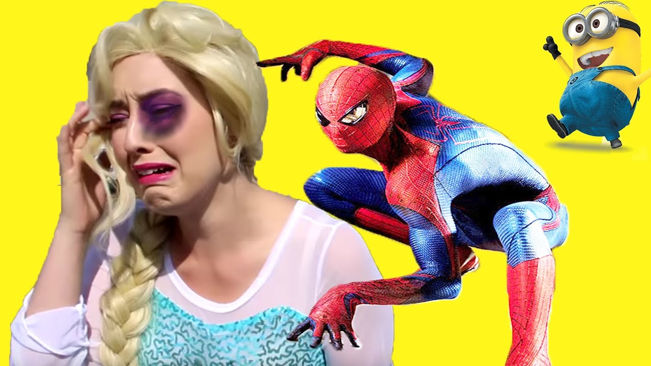 Spiderman BEATS UP Frozen Elsa IRL?!! - Star Wars Minion Wars - YouTube