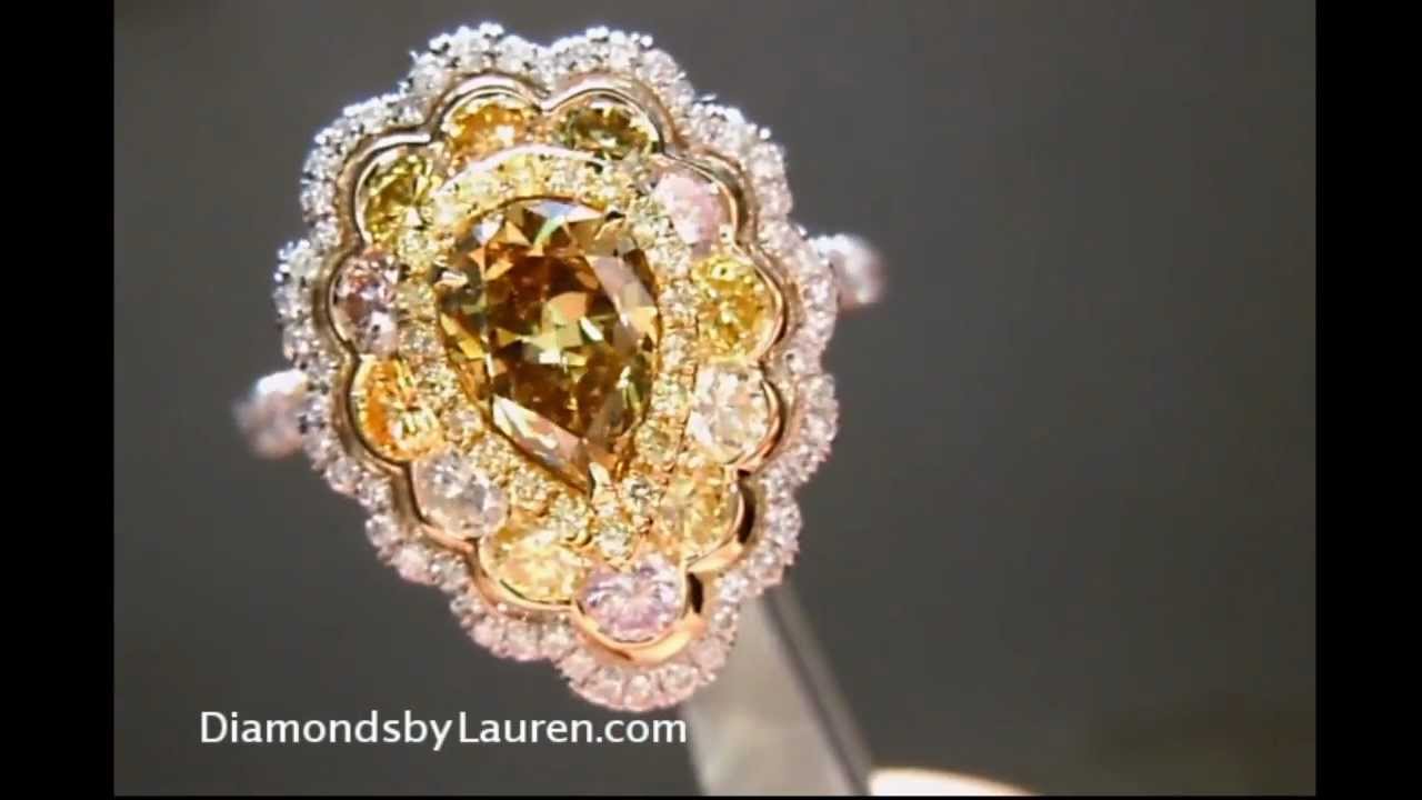 Natural Multi Colored Diamond used in Micro pave ring - YouTube