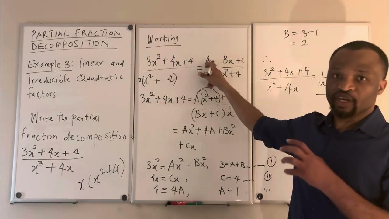 Lecture 16: Partial Fraction Decomposition— One linear and one quadratic factor. - YouTube