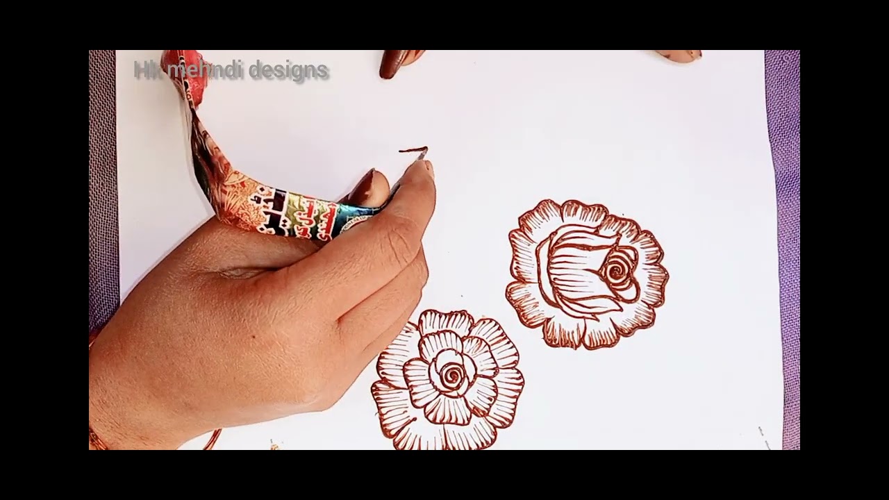 hk mehndi designs class 8 practice designs easy and simple rose 🌹 ...