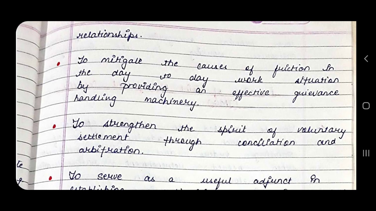 INDUSTRIAL RELATIONS |OBJECTIVES OF WORK COMMITTEE|PART-84|HANDWRITTEN ...