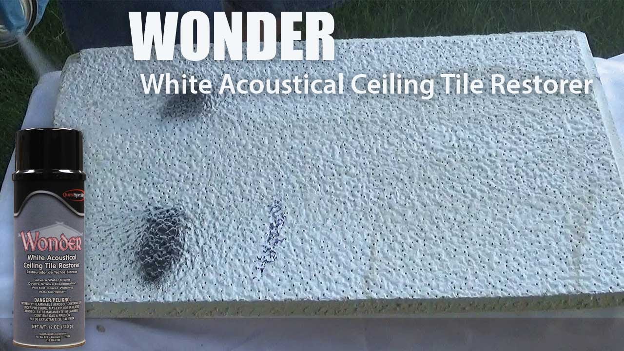 Fix Ceiling Tile Stains with WONDER Ceiling Tile Restorer - YouTube