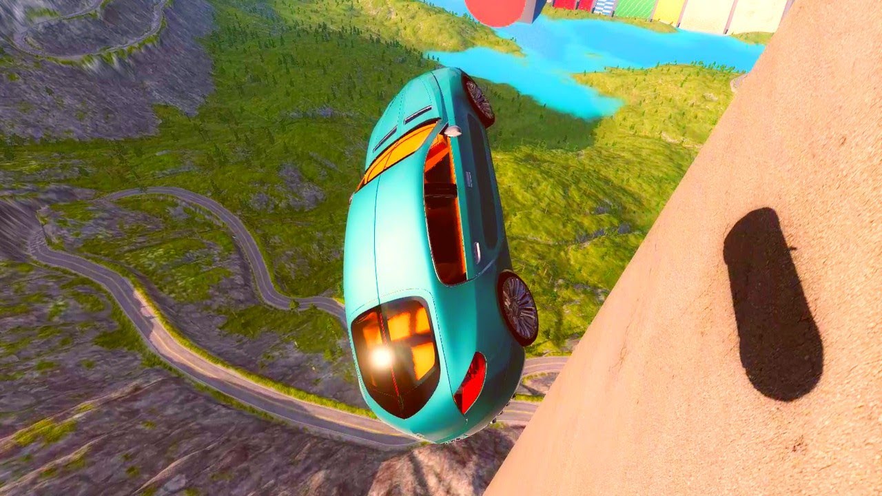 Cars vs Mega Jump Ramp #1 - BeamNG Drive | CrazyCarCrash - YouTube