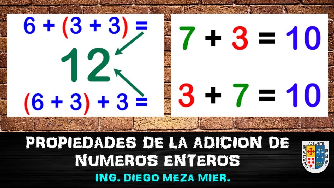 PROPIEDADES EN LA ADICION DE LOS NUMEROS ENTEROS - YouTube
