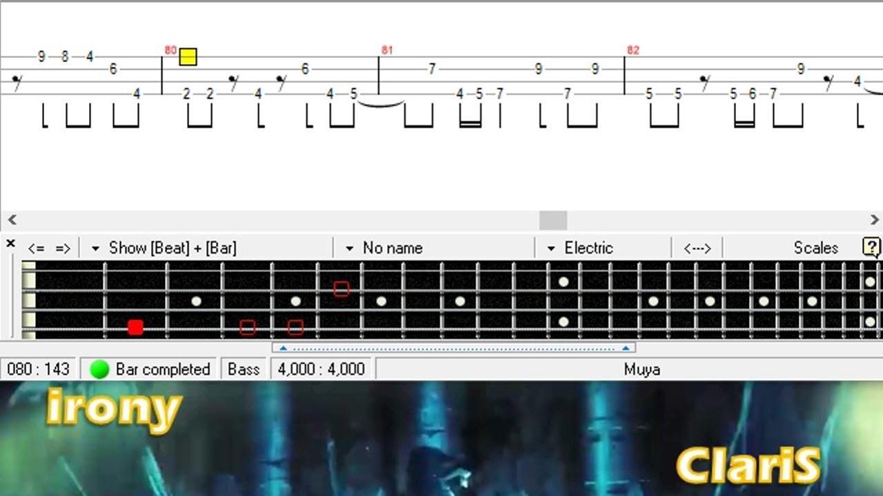 irony / ClariS / ベース [TAB] Bass - YouTube