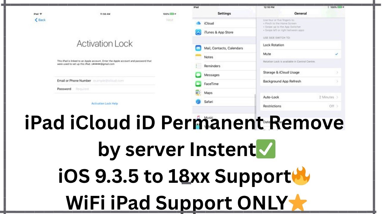 iPad Wifi model Hello Screen iCloud Lock Permanent unlock ios 9.3.5 To ...