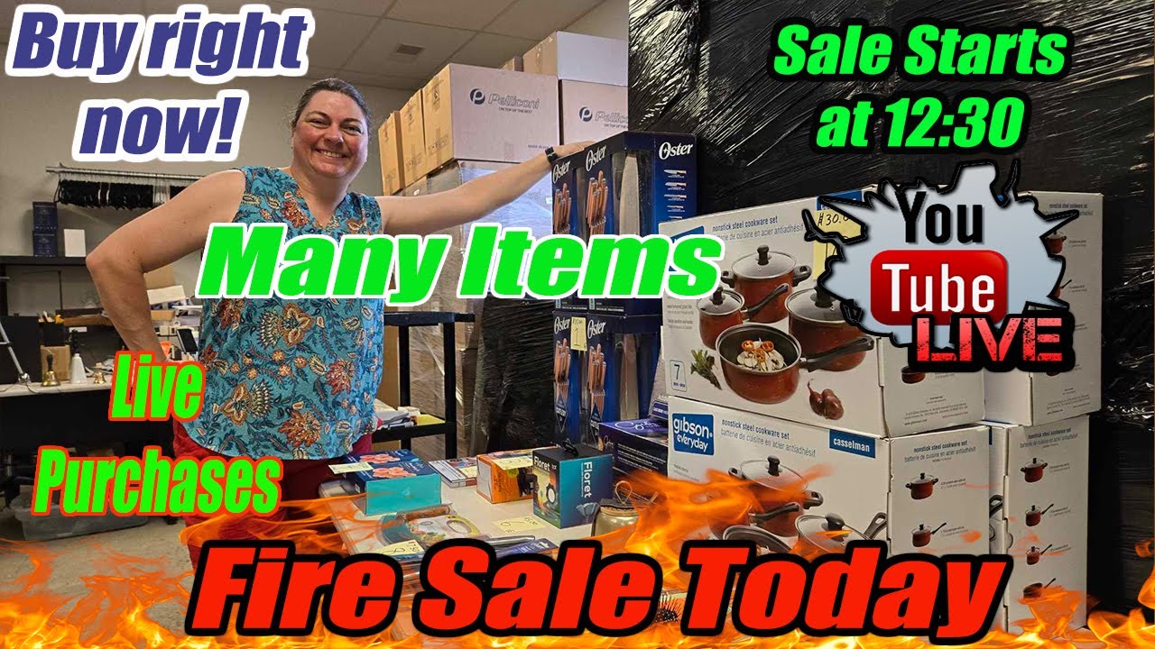 Live Fire Sale! Buy or watch this fun sale! Kitchen items, health ...