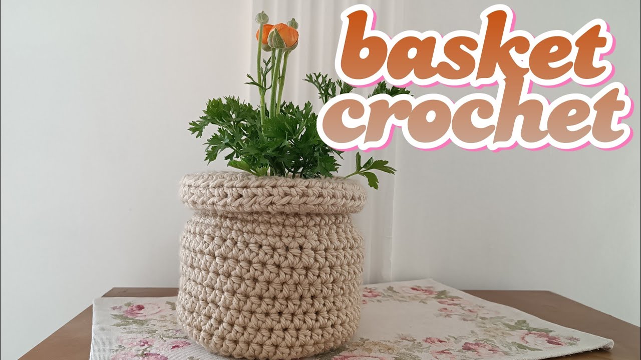 How To Crochet EASY & SIMPLE BASKET 🧺 tutorial /basket crochet - YouTube