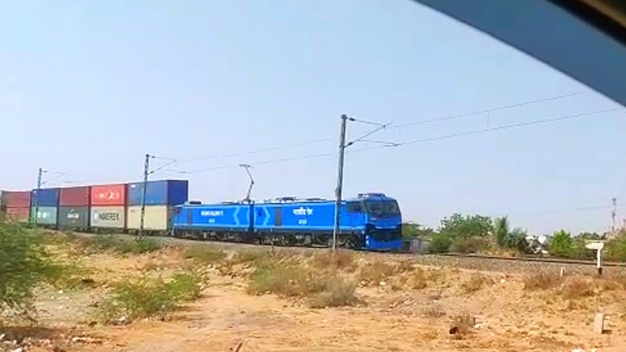 Massive double stack freight Powered by double section loco. WAG-12B ...
