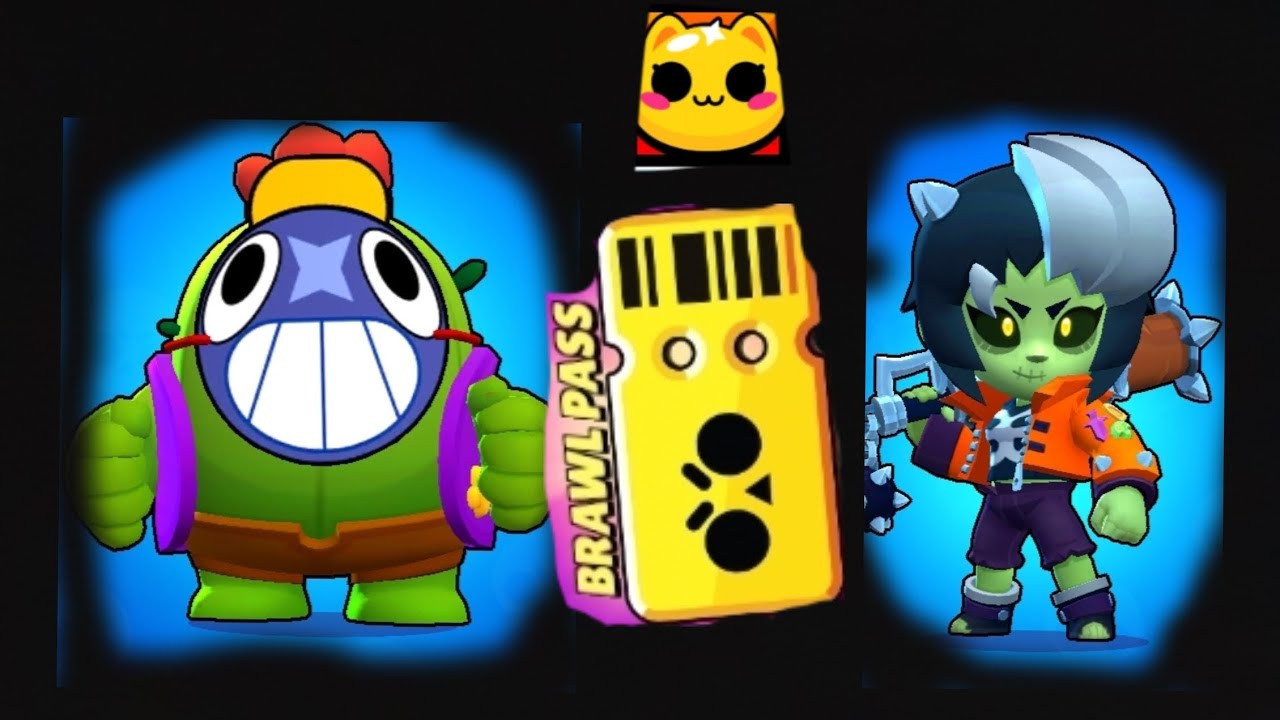Comprando el brawl pass y jugando con las skins de bibi zombie y spike ...