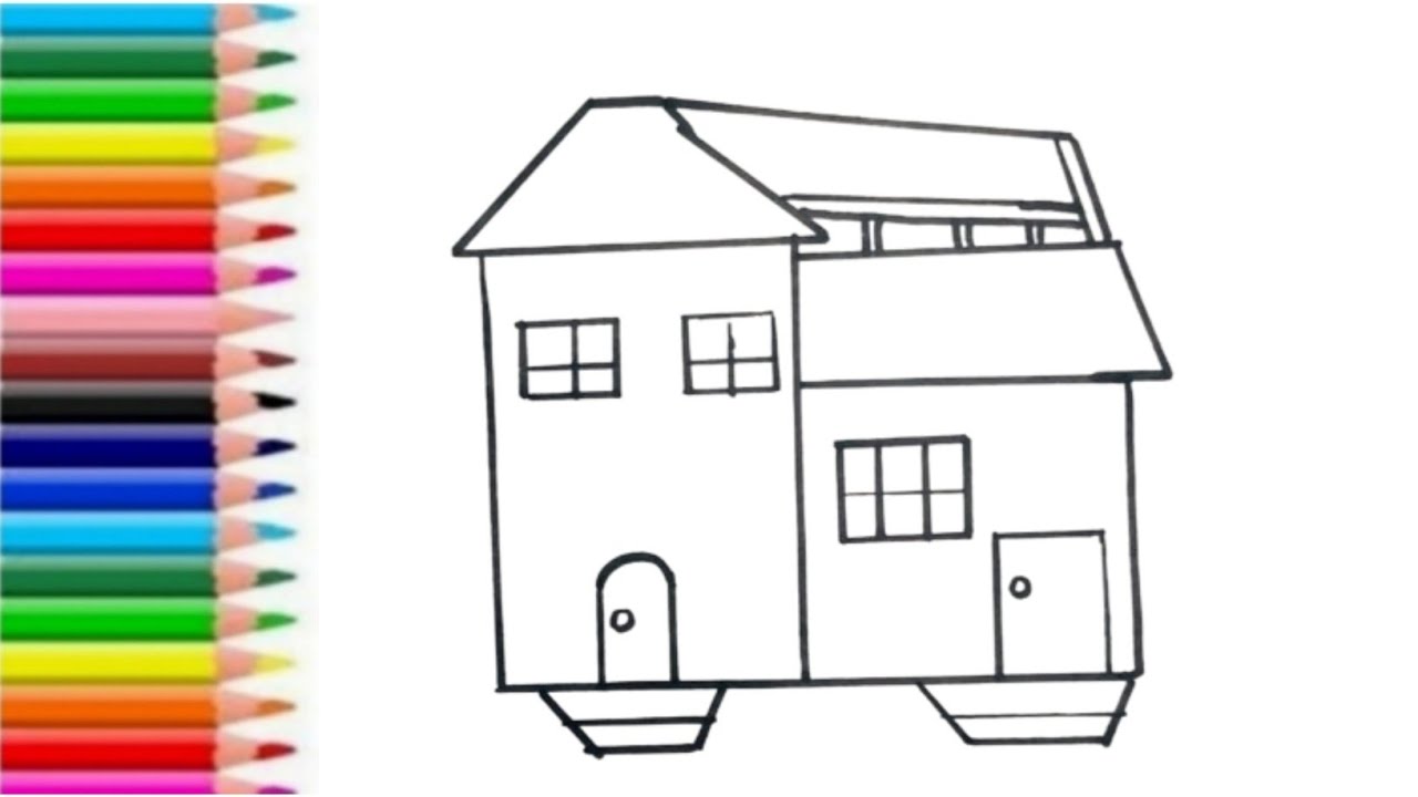 house drawing |How to draw a House - YouTube
