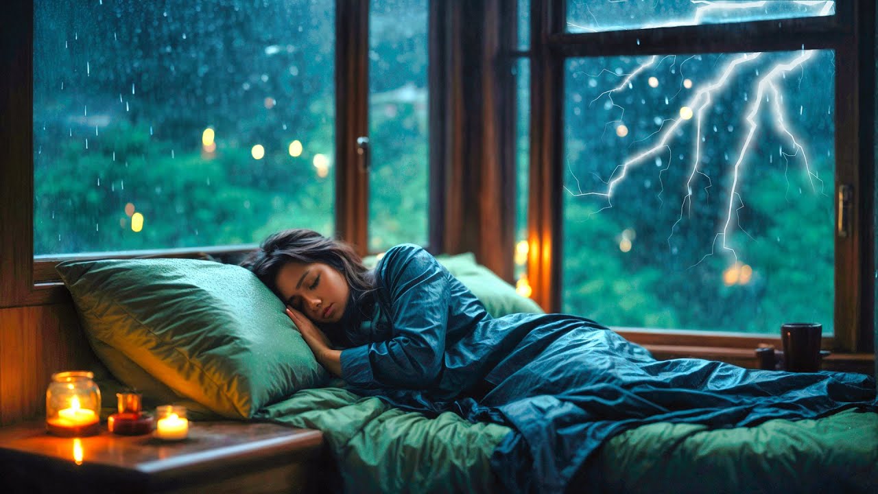 Sleep Music for Deep Sleep, Rain and Thunder, Beat Insomnia and Fall ...