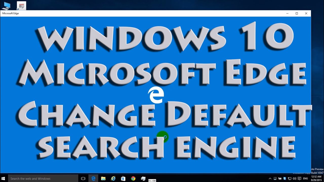 Windows 10 - Change Default Search Engine Microsoft Edge - YouTube
