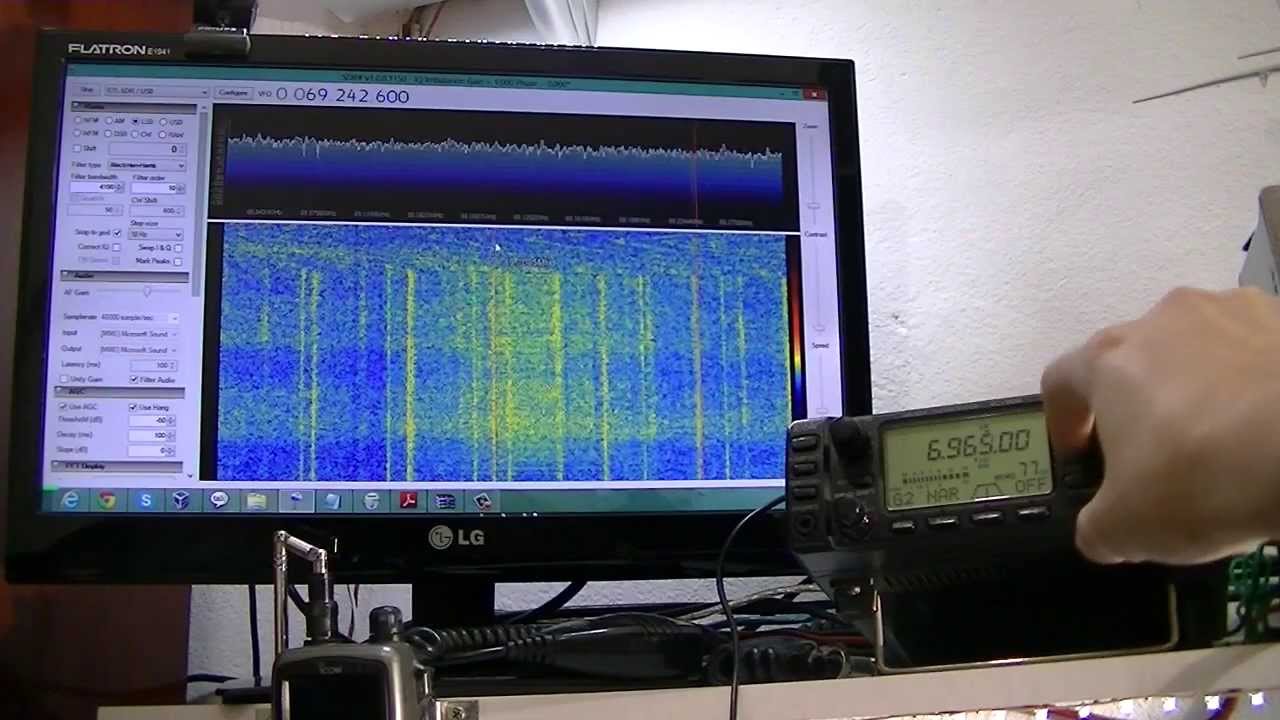 Icom IC-706 panadapter com RTL-SDR - YouTube