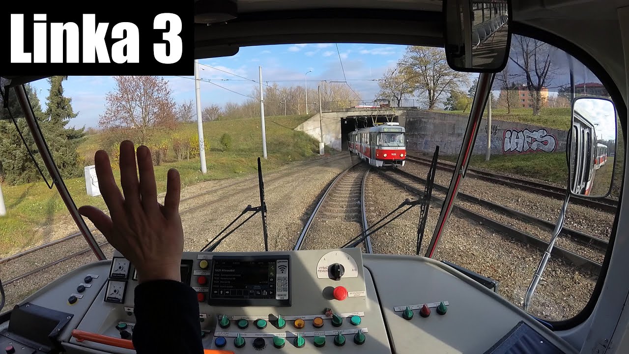 Linka 3 Brno -- Rakovecká - Stará osada [Pragoimex 2x T3R.PV] [Tram Cab View] - YouTube