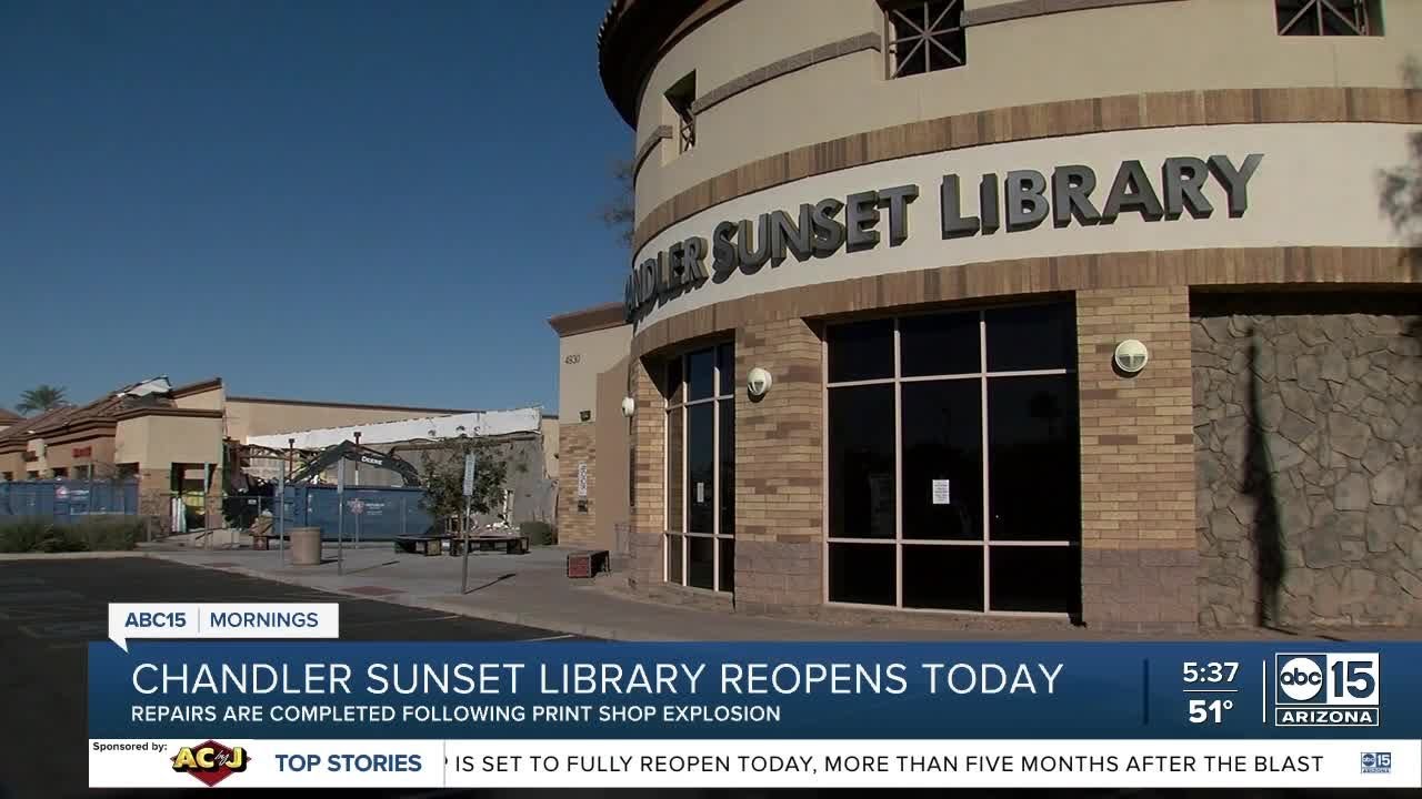 Chandler Sunset Library reopens following massive explosion - YouTube