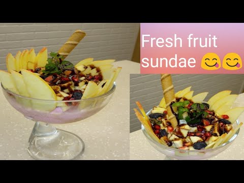 fresh fruit sundae | fresh fruit | mix fruits sundae | fruit sundae ...