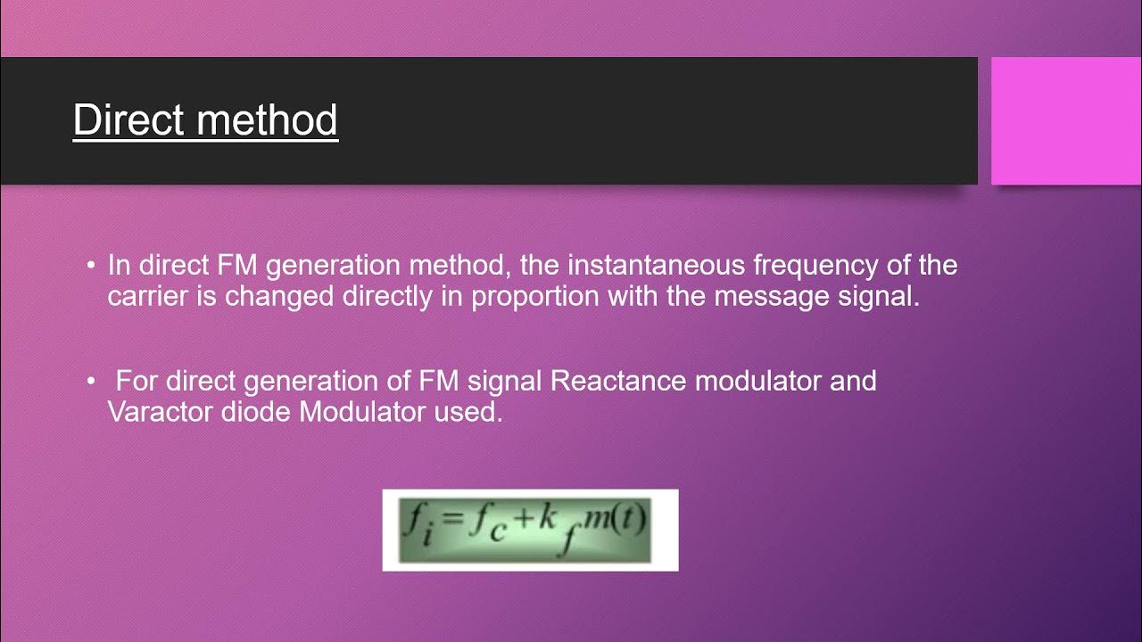 FM signal generation using reactance modulator circuit - YouTube