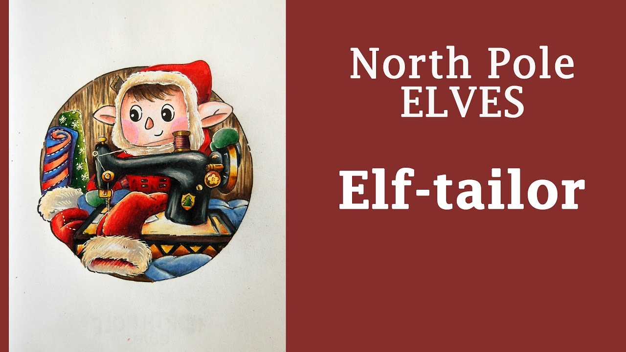 Elf-tailor #Coloring in 'North Pole Elves' #adultcoloring # ...