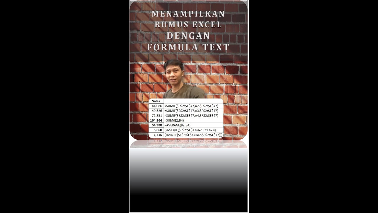 Menampilkan Rumus Excel Dengan Formula Text - YouTube