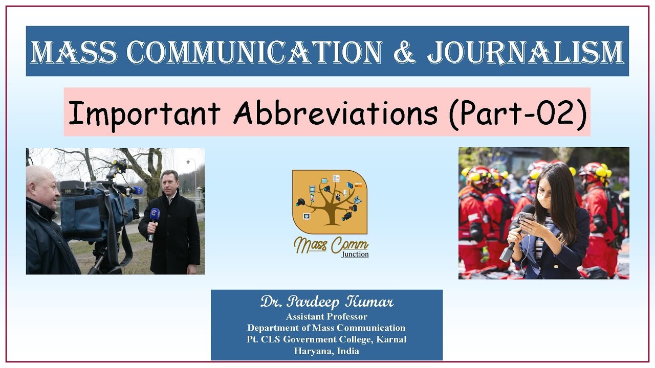 319. Important Abbreviations I Mass Communication & Journalism - YouTube