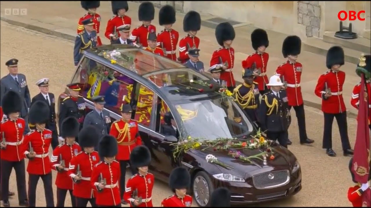 Queen lowered into royal vault ahead of private family burial - YouTube
