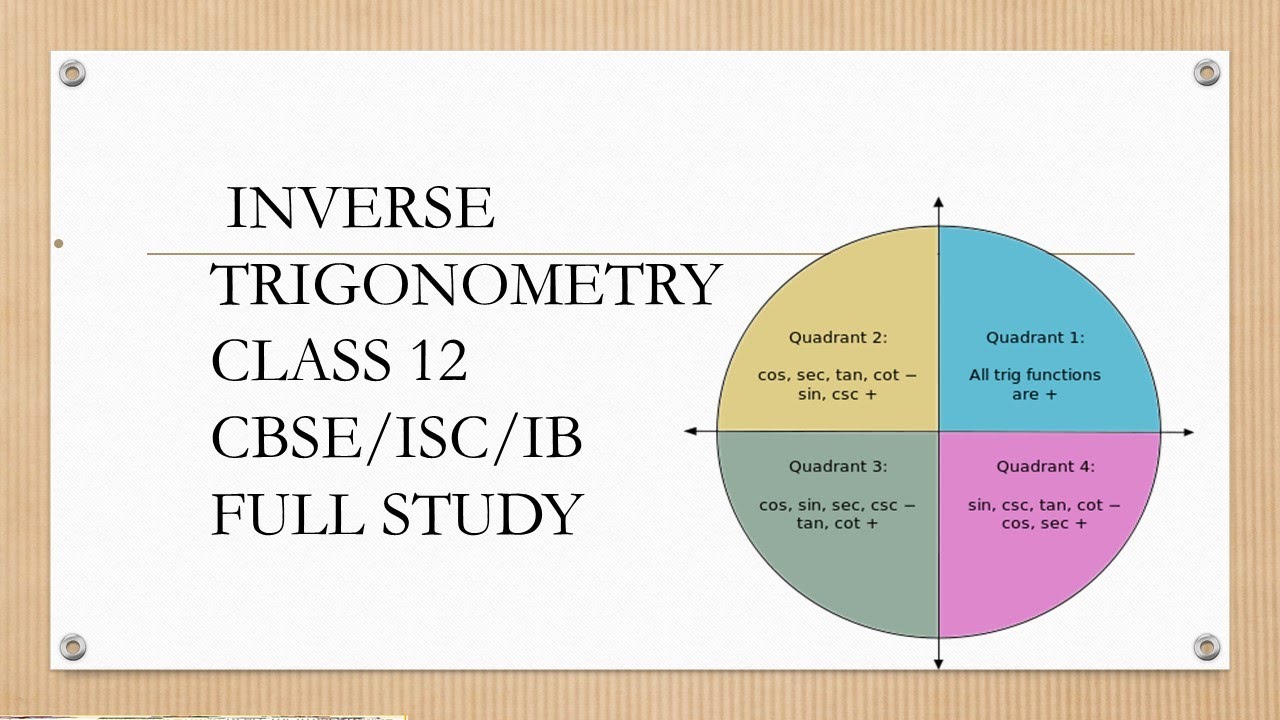 Inverse Trigonometry Class 12|| CBSE||ISC|| One Shot revision| Concept ...