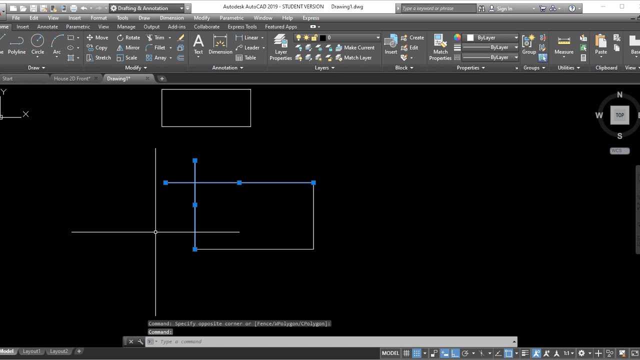SAM CAD: How to draw a AutoCAD line, create a box, delete a line ...