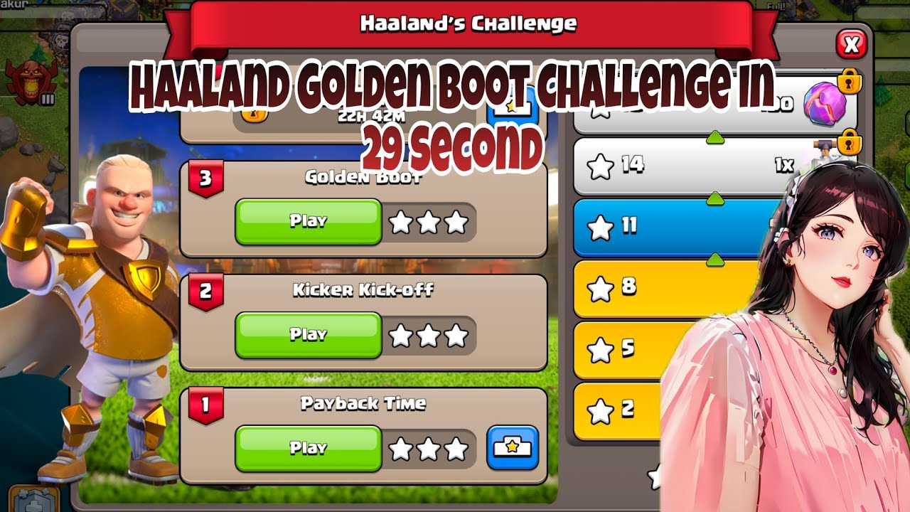 How to 3 Star Golden Boot Haaland Challenge in 29 Seconds in Clash of Clans | Coc New Event ...