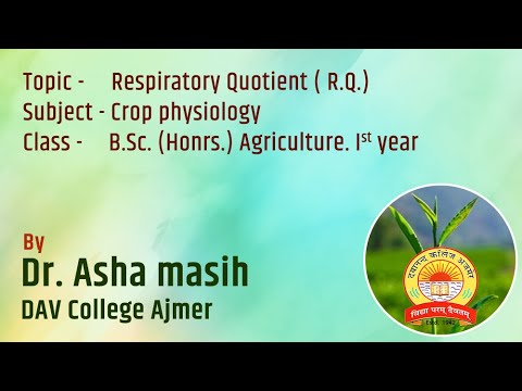 Respiratory Quotient ( R.Q.) - YouTube